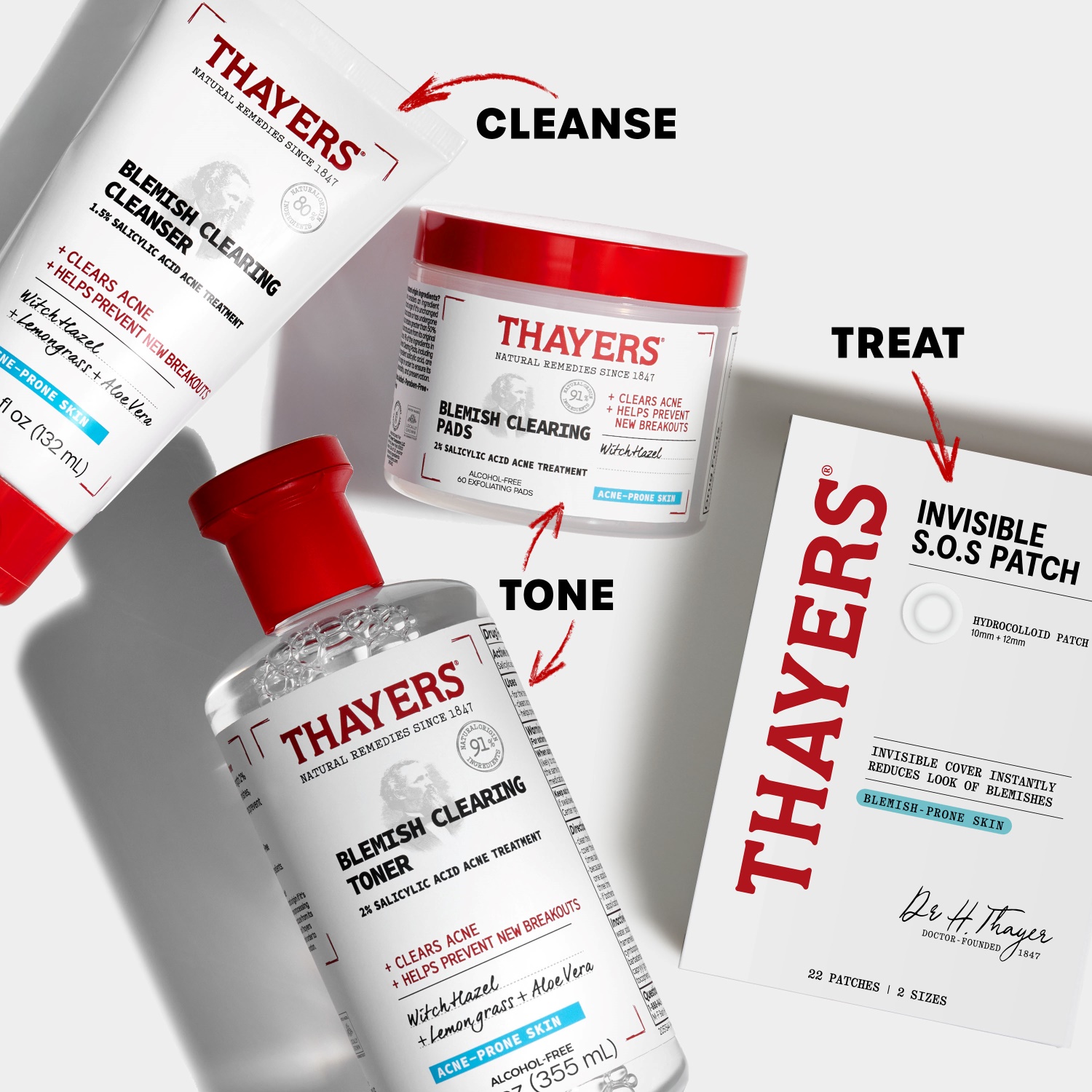 Invisible S.O.S Acne Patch with Hydrocolloid - Thayers