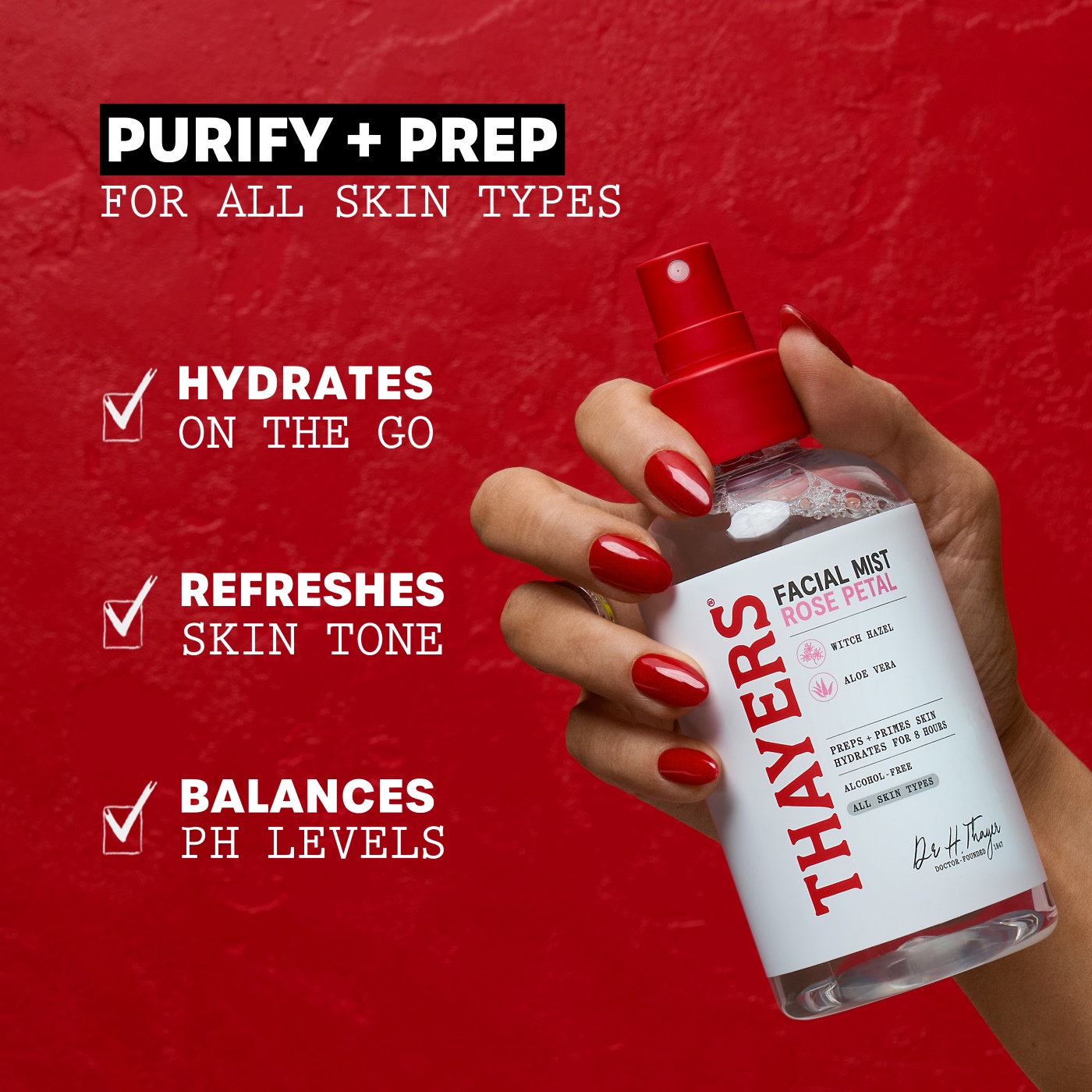 Rose Petal Facial Mist with Witch Hazel - 8 oz. - Thayers