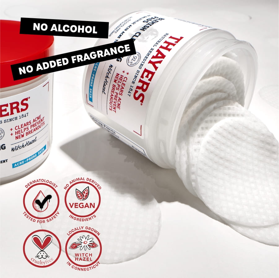 Blemish Clearing 2% BHA Pads for Acne-Prone Skin - Thayers