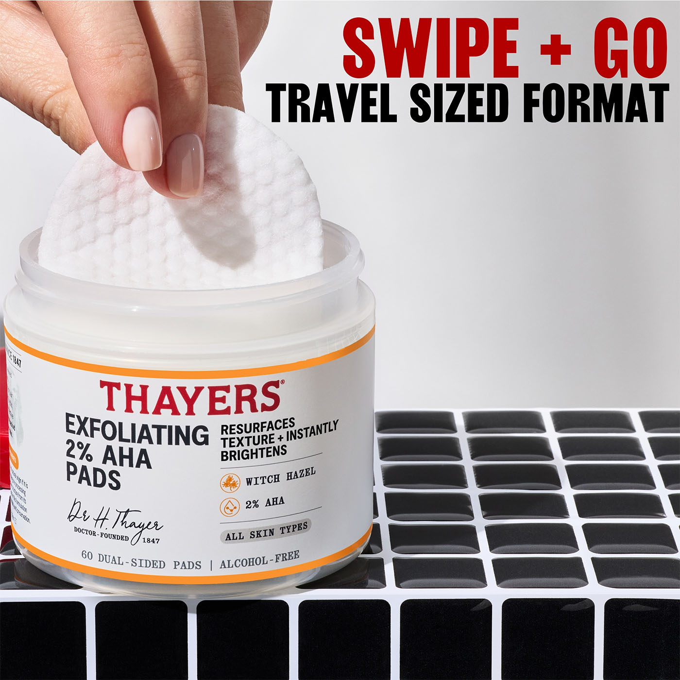 Exfoliating 2% AHA Facial Pads With Witch Hazel - Thayers