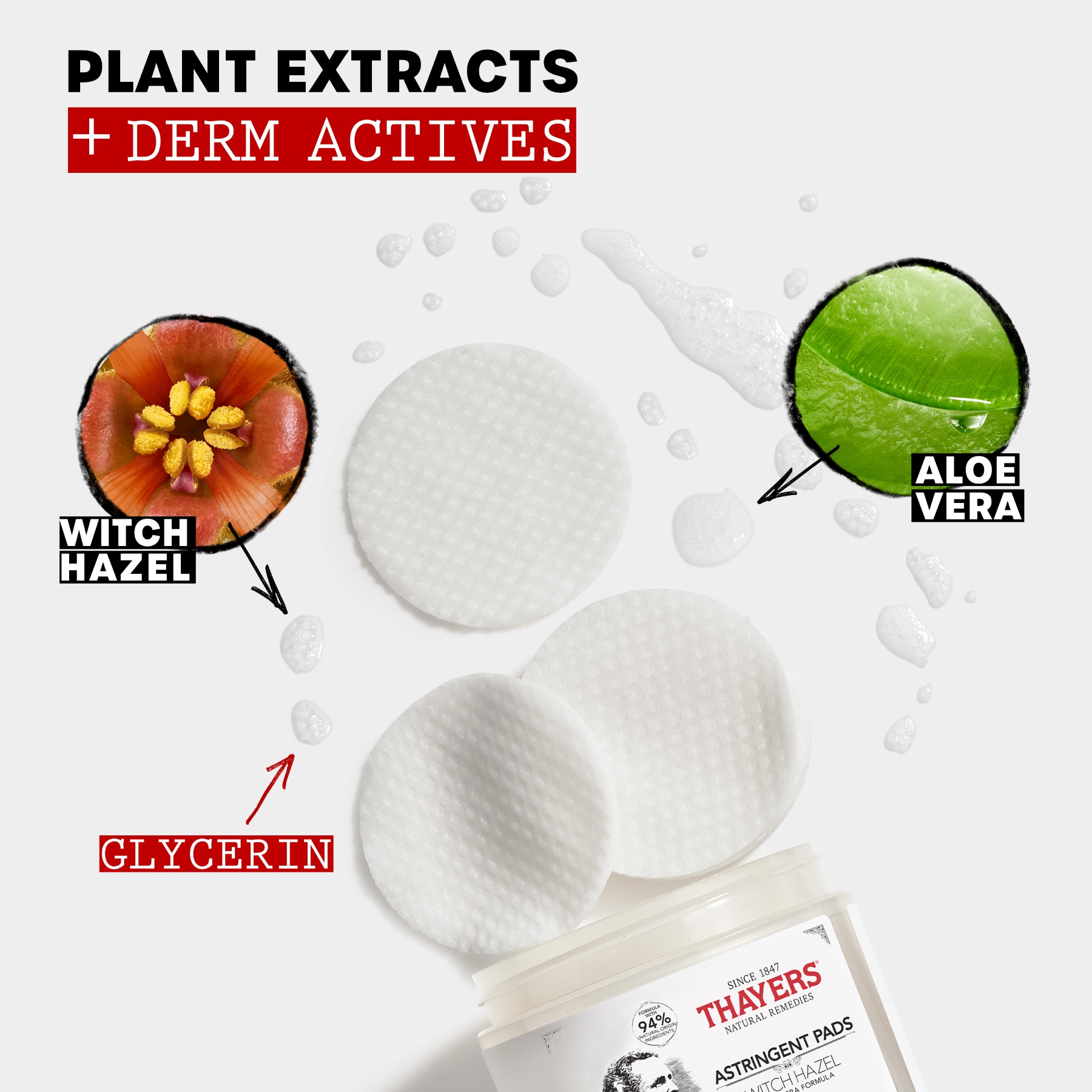 Original Astringent Pads with Witch Hazel - Thayers