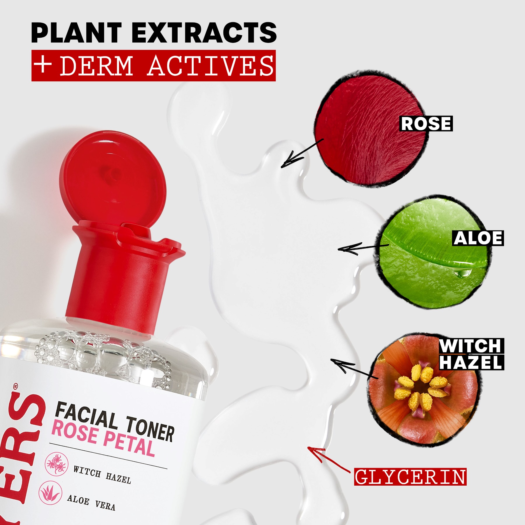 Rose Water Toner with Witch Hazel: Rose Petal - Thayers